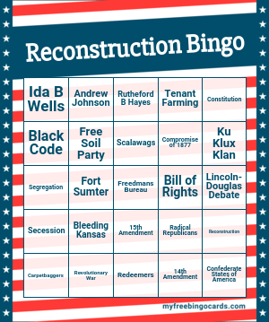 Reconstruction Bingo