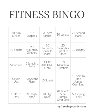 FITNESS BINGO