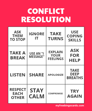 CONFLICT RESOLUTION BINGO