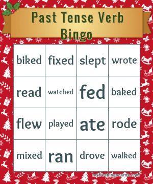Past Tense Verb Bingo