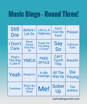 Music Bingo - Round Three!