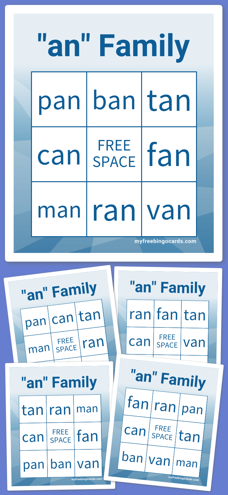 Virtual "an" Family Bingo