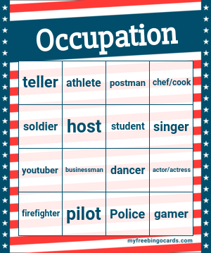 Occupation Bingo