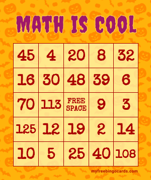 Math Is Cool Bingo