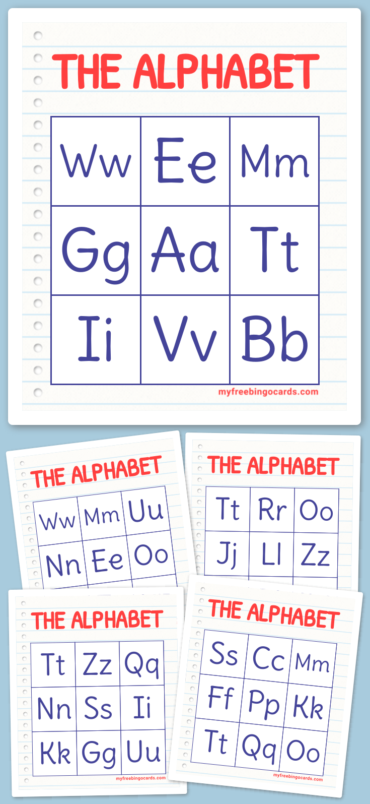 Virtual THE ALPHABET BINGO