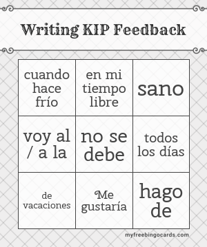 Writing KIP Feedback Bingo