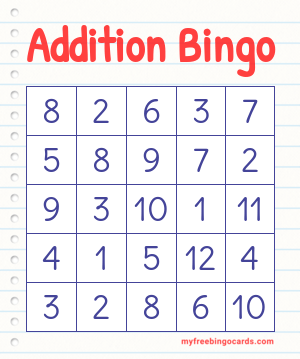 Addition Bingo