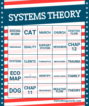 SYSTEMS THEORY BINGO