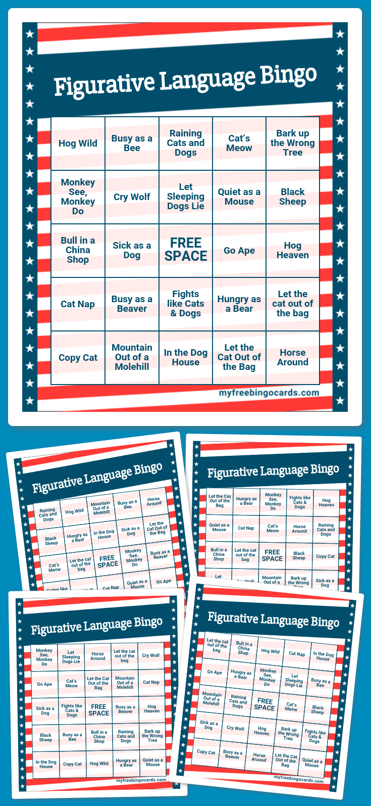 Virtual Figurative Language Bingo