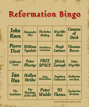 Reformation Bingo