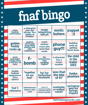 fnaf bingo