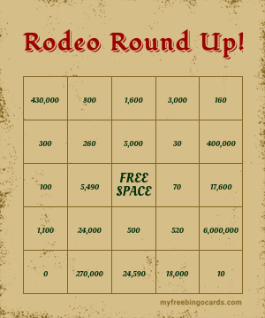 Rodeo Round Up! Bingo