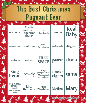 The Best Christmas Pageant Ever Bingo
