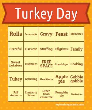 Turkey Day Bingo