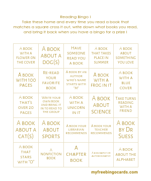 Reading Bingo ! Take these home and e…