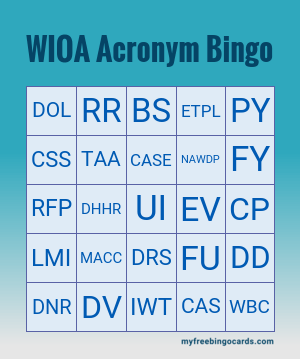 WIOA Acronym Bingo