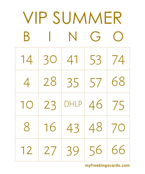 VIP SUMMER BINGO
