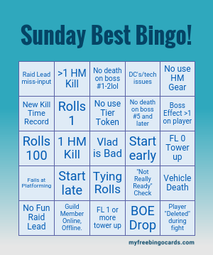 Sunday Best Bingo!
