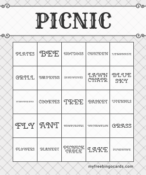 PICNIC BINGO