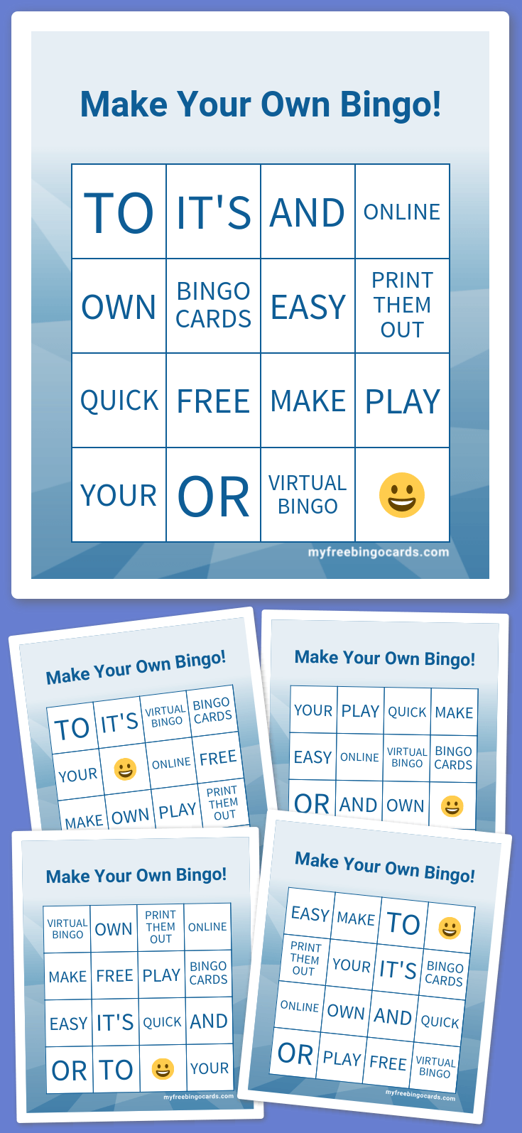 Virtual Make Your Own Bingo 