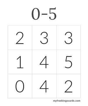 0-5 Bingo