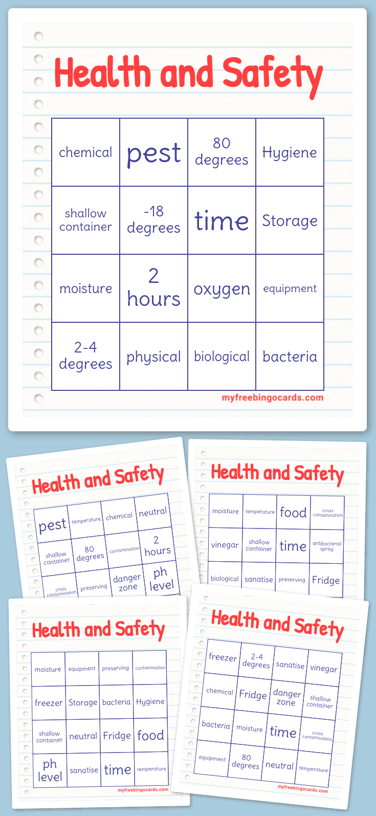 Virtual Health and Safety Bingo