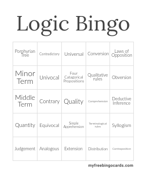 Logic Bingo