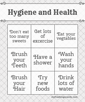 Hygiene and Health Bingo