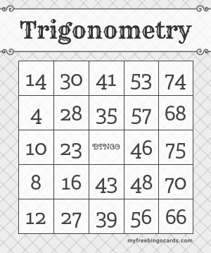 Trigonometry Bingo