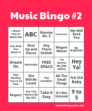 Music Bingo #2