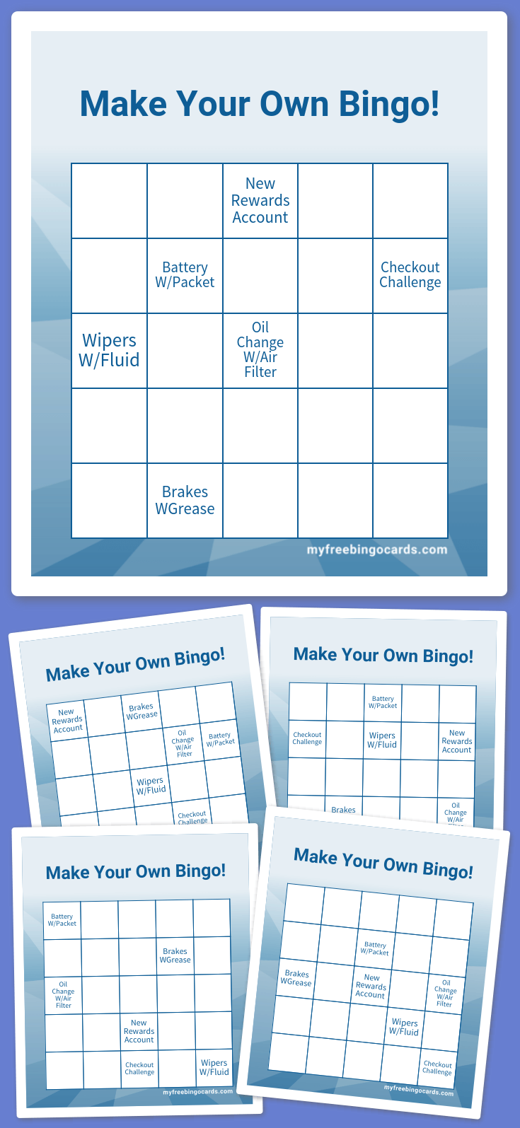 Virtual Make Your Own Bingo 