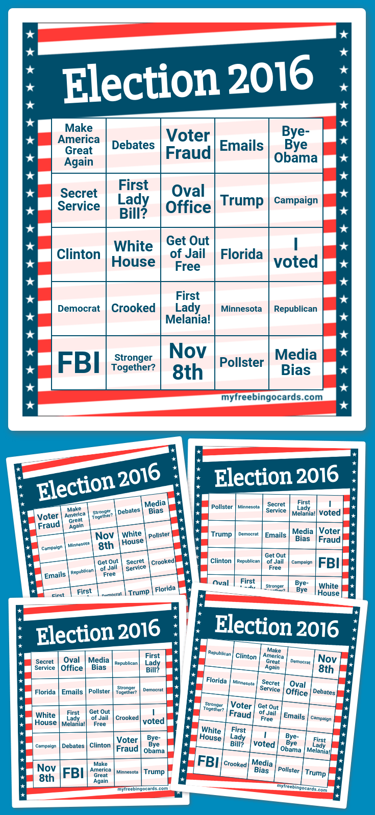 Virtual Election 2016 Bingo