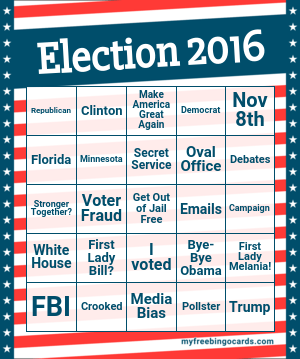 Election 2016 Bingo