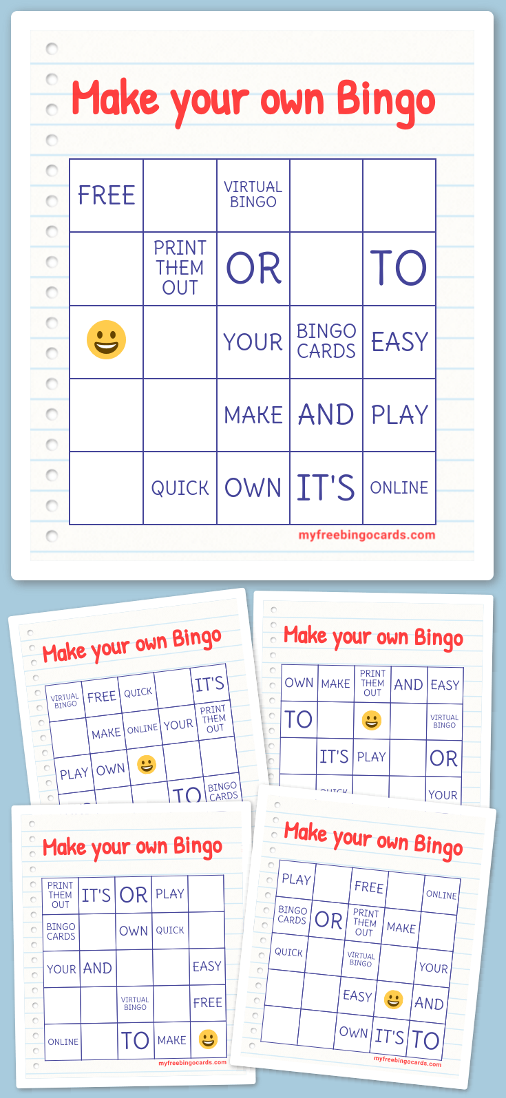 How To Make Your Own Bingo Set