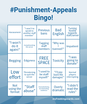 Print 100+ #Punishment-Appeals Bingo! Cards