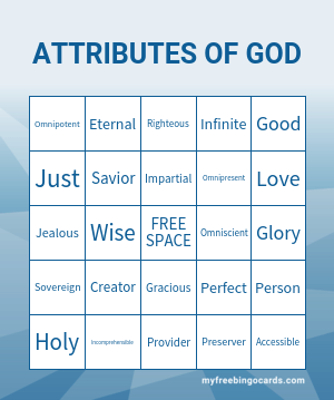 PRINT 100+ ATTRIBUTES OF GOD BINGO CARDS