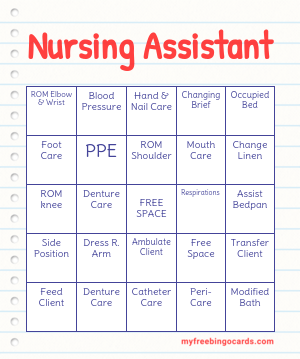 Nursing Assistant Bingo