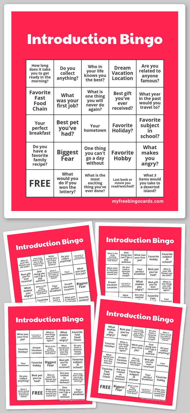 Virtual Introduction Bingo