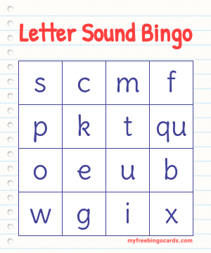 Letter Sound Bingo