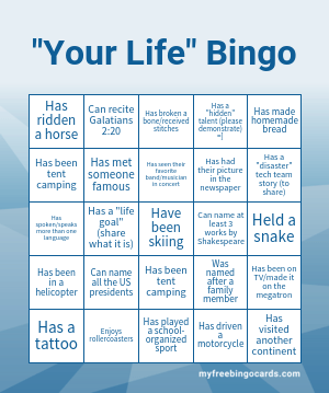 "Your Life" Bingo