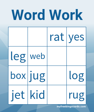 Word Work Bingo