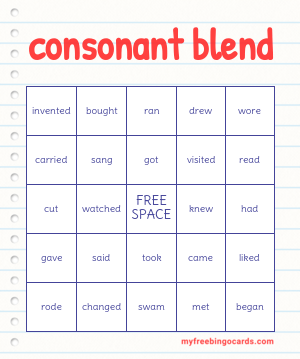 consonant blend bingo