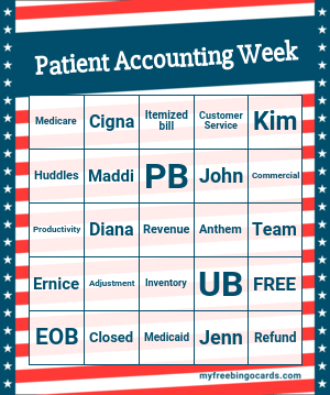 Patient Accounting Week Bingo