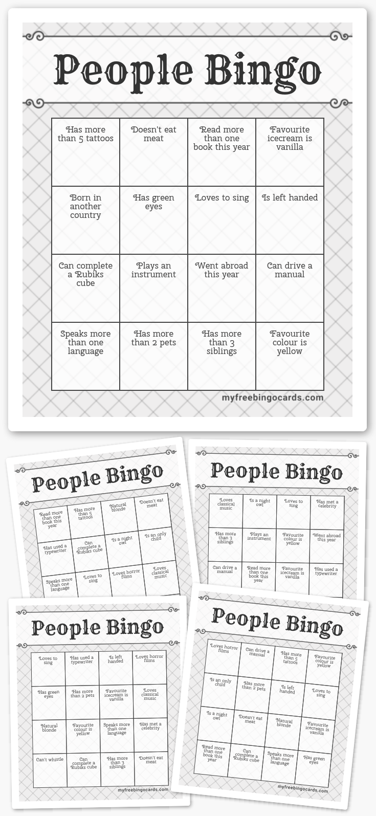 Virtual People Bingo