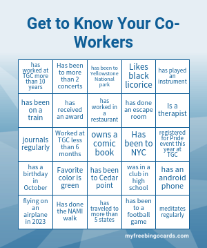 Get to Know Your Co-Workers Bingo