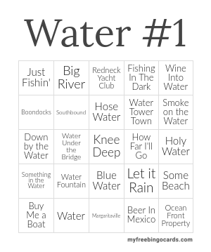 Water #1 Bingo