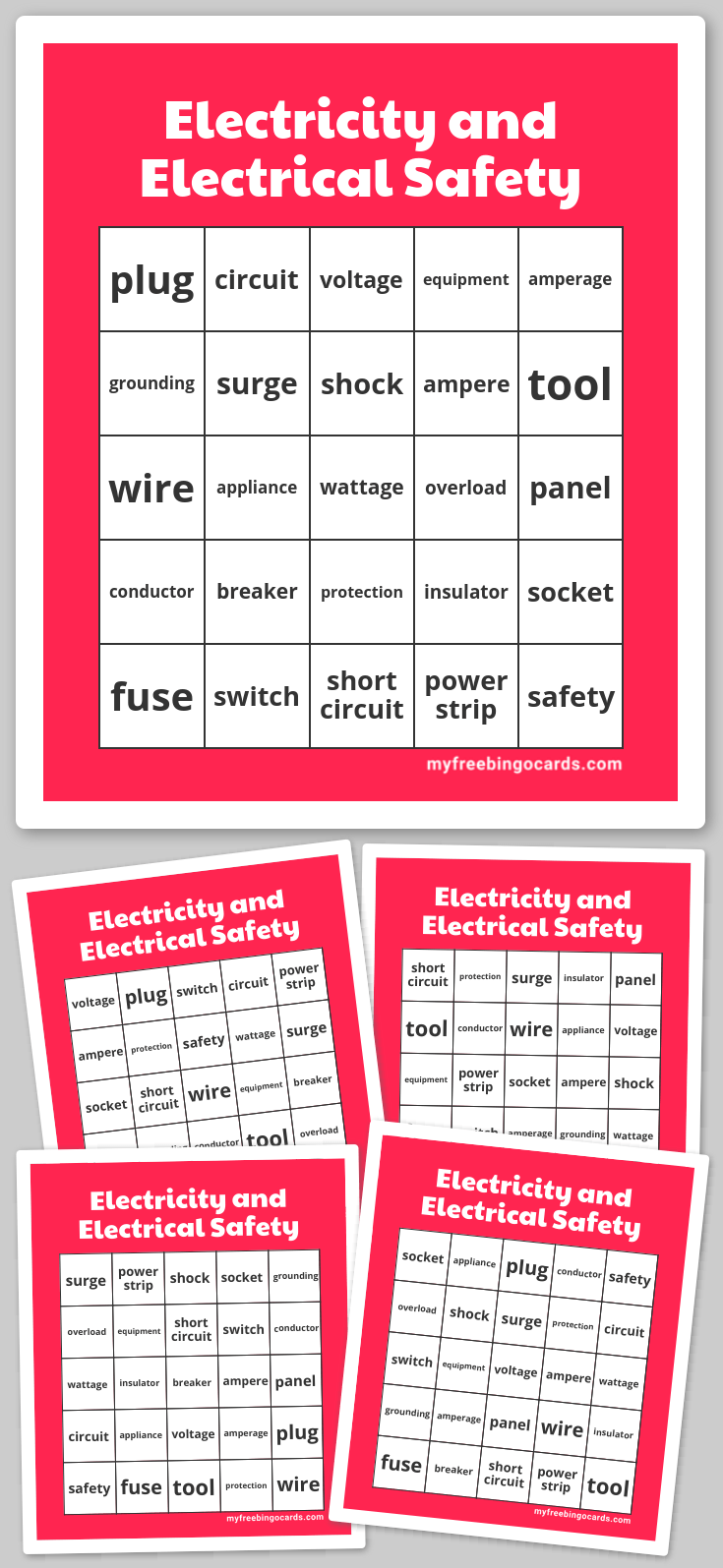 Virtual Electricity and Electrical Safety Bingo