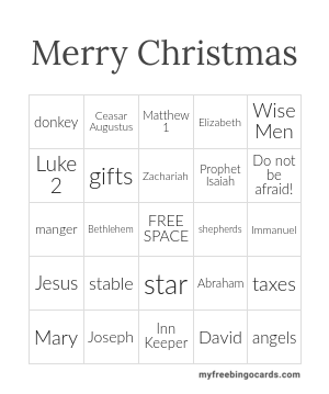 Merry Christmas Bingo