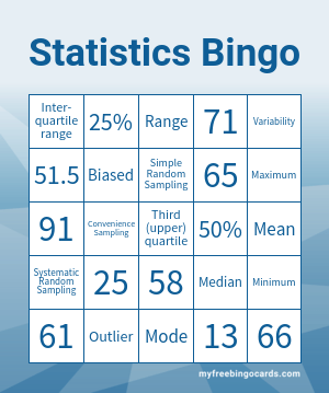 Statistics Bingo