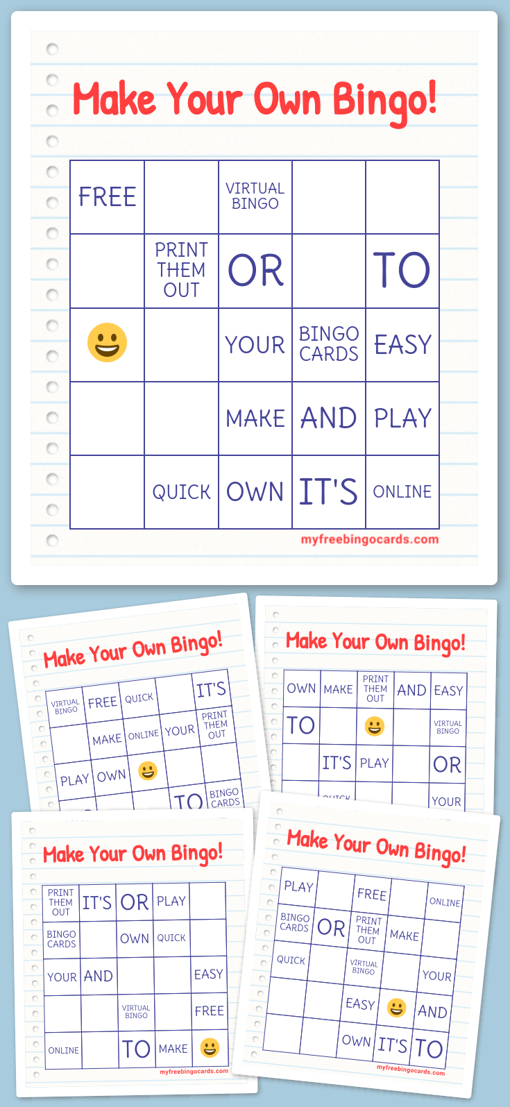 Virtual Make Your Own Bingo!